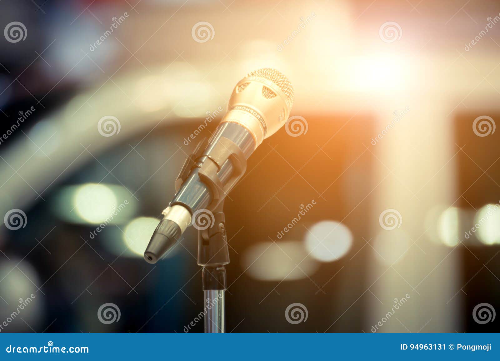 Microphone in Seminar Event Stock Image - Image of communicate ...