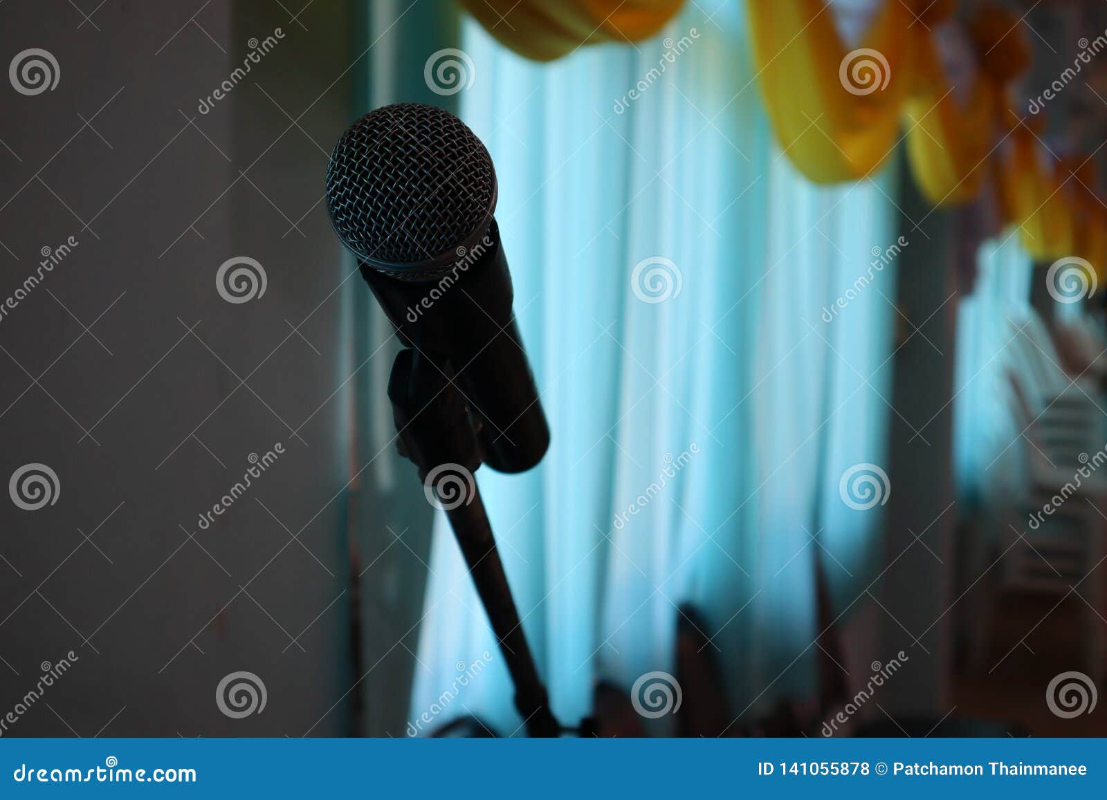 The Microphone in the Shadows of this Night Stock Photo - Image of ...
