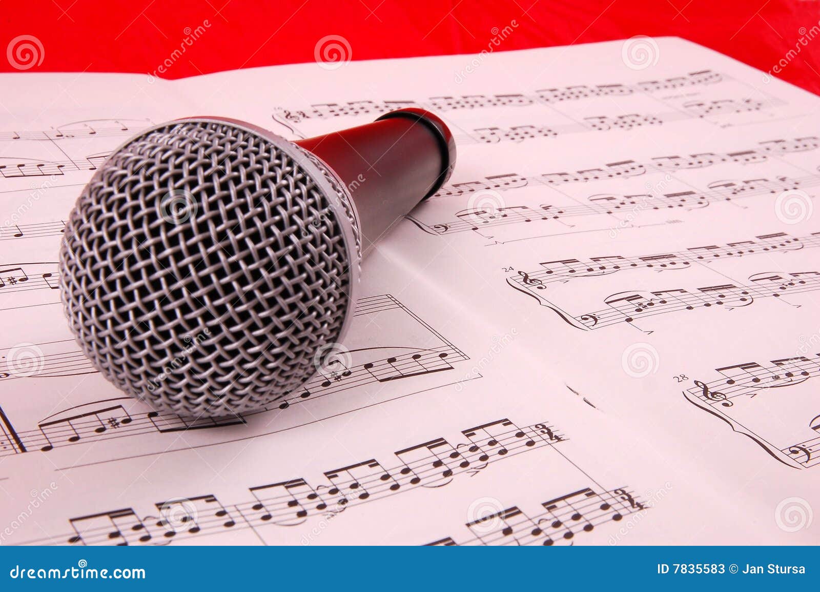 Microphone and Sheet of Music Stock Image - Image of stage, karaoke ...