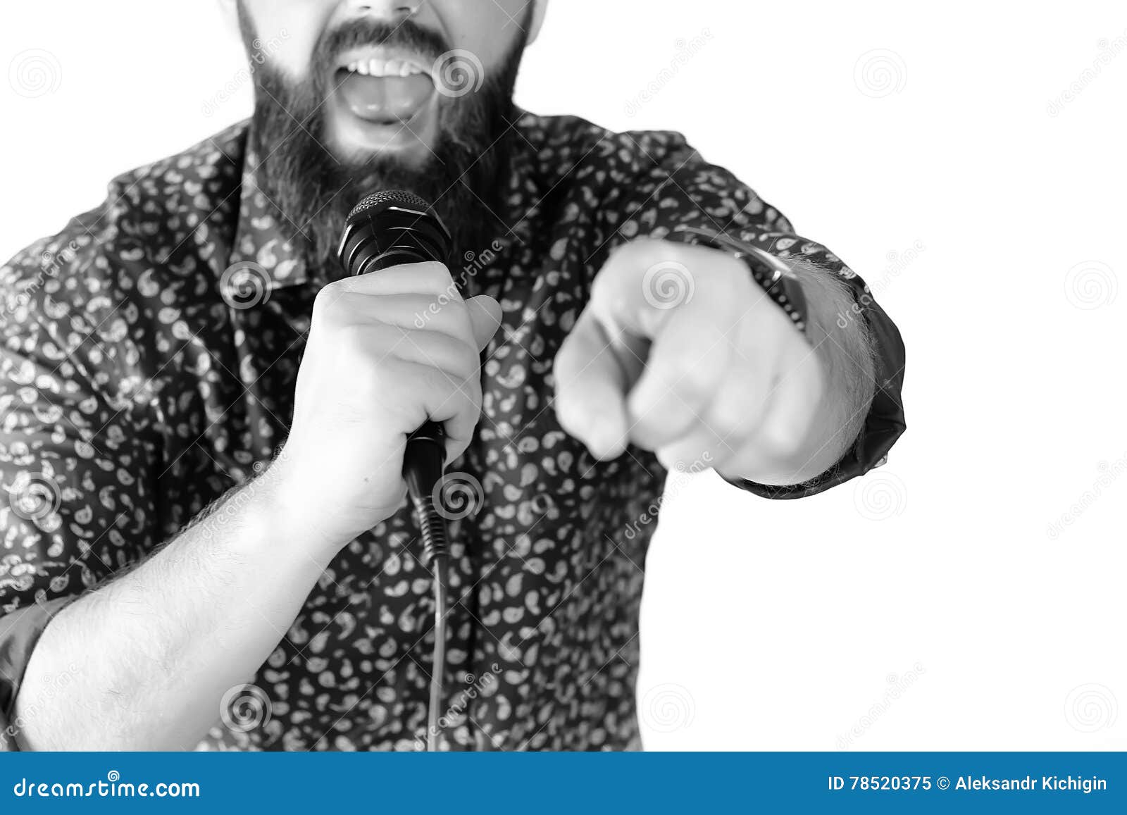 Microphone in Singing Man Hand Stock Image - Image of musician, concert ...