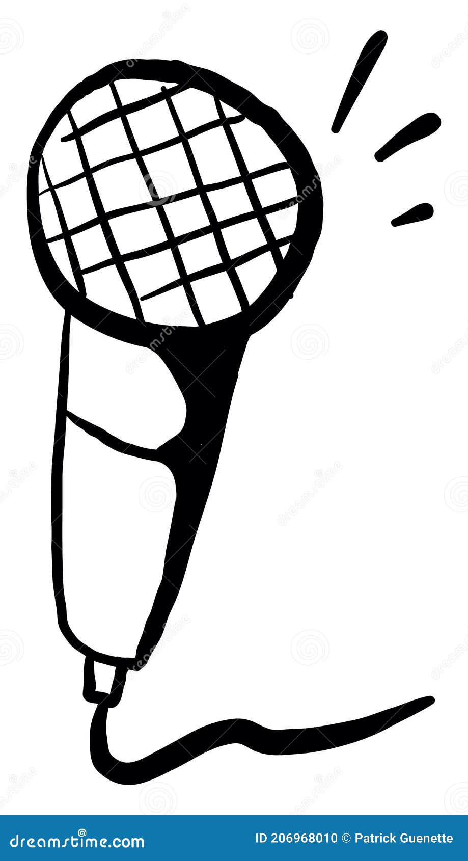 Microphone Sketch, Illustration, Vector Stock Vector - Illustration of ...
