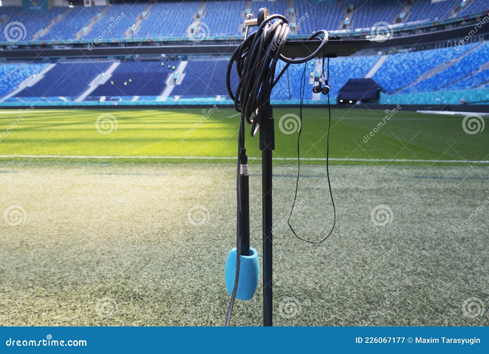 Microphone and Sound Equipment at a Sporting Event Stock Image - Image ...