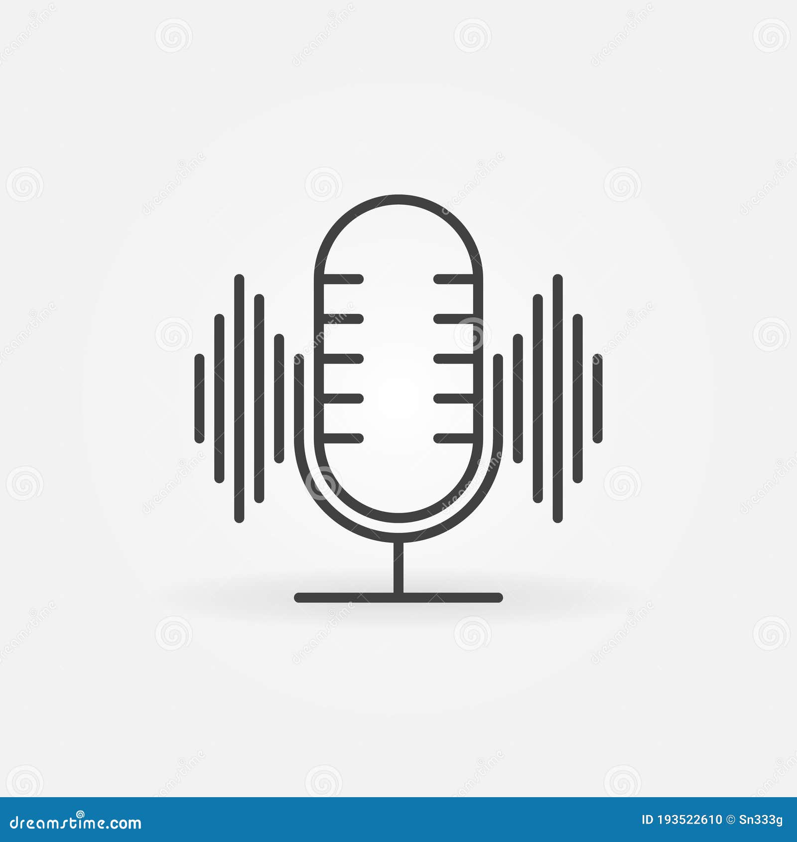 Microphone with Sound Wave Linear Vector Concept Icon Stock Vector ...