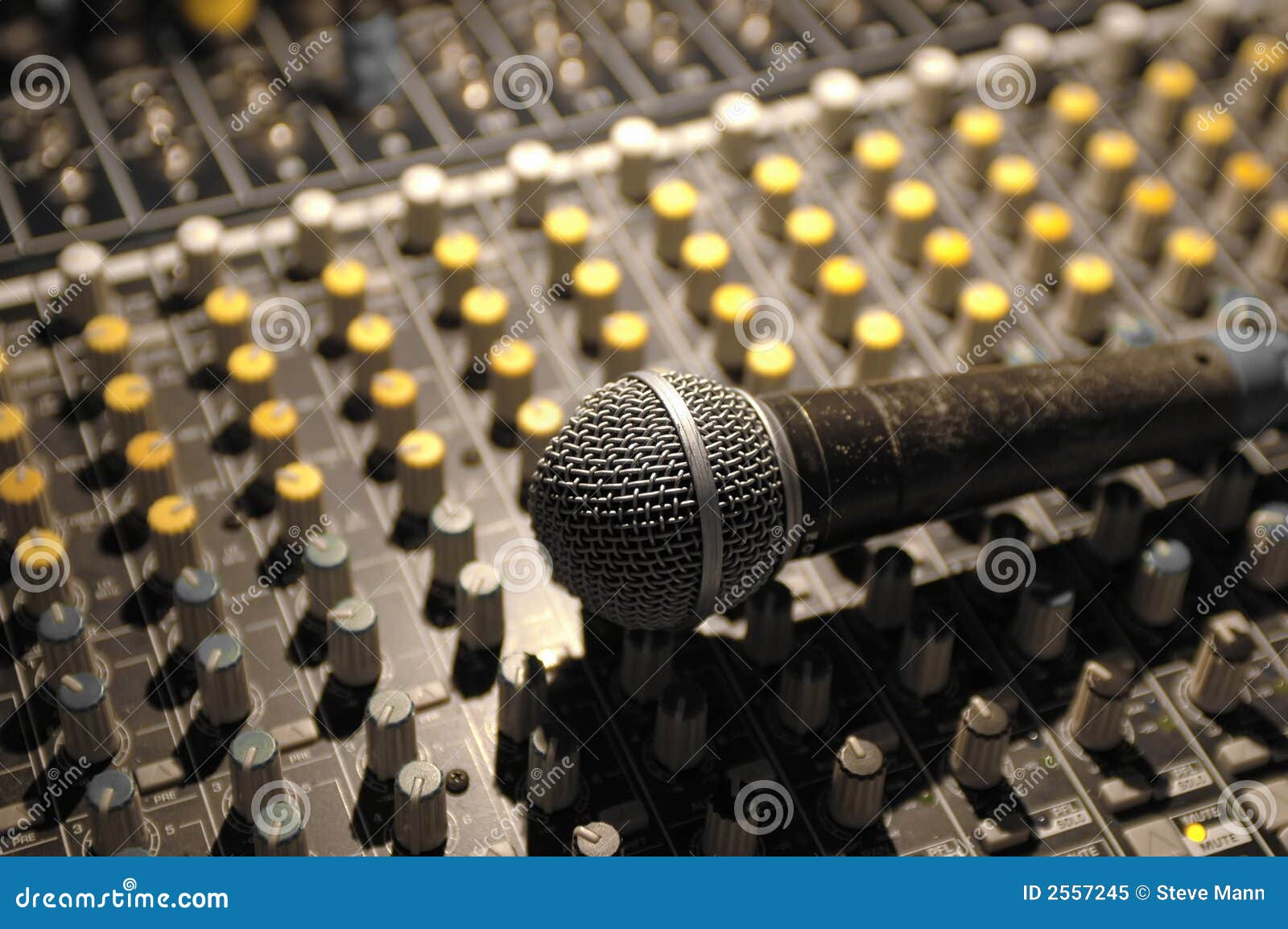 Microphone and soundboard stock image. Image of entertainment - 2557245