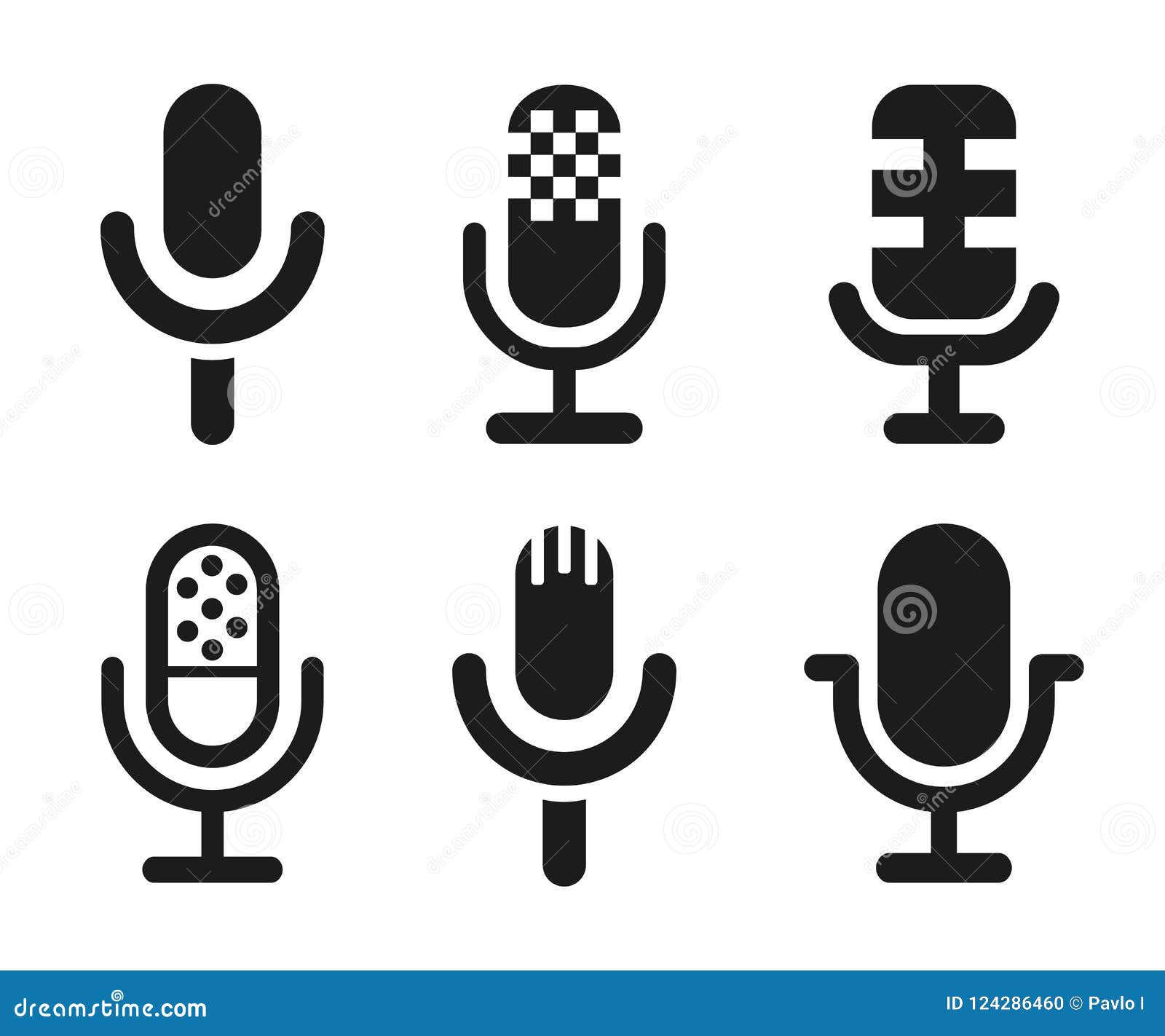 Microphone Speaker Icon Set for Apps and Websites - Vector Stock Vector ...