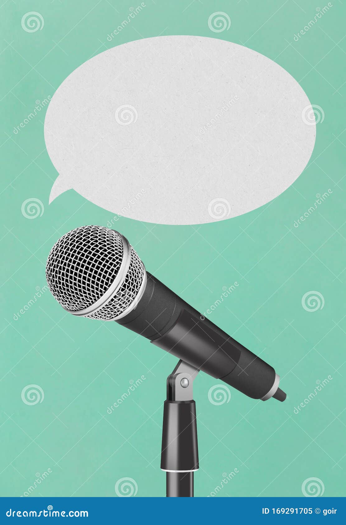 Microphone with Speech Bubble Stock Image - Image of audio ...