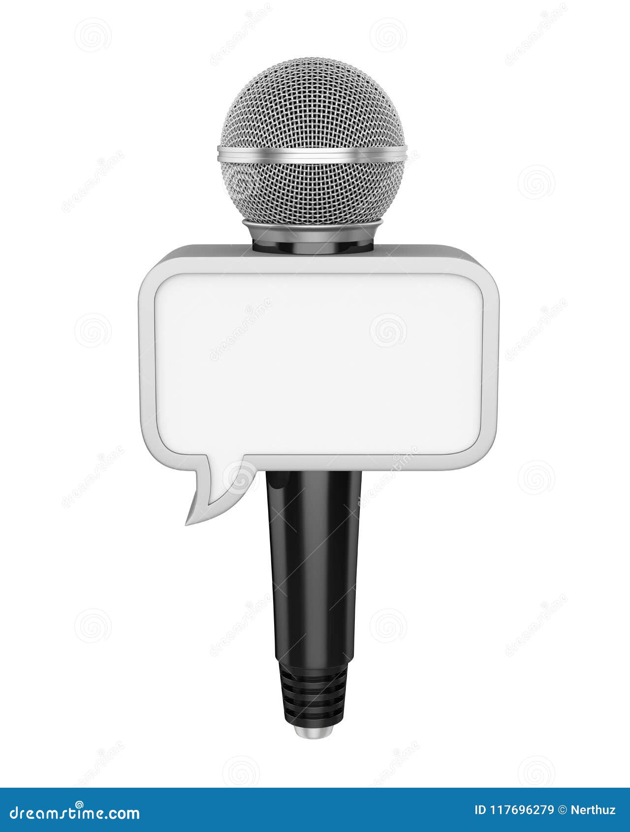 Microphone with Speech Bubble Isolated Stock Illustration ...