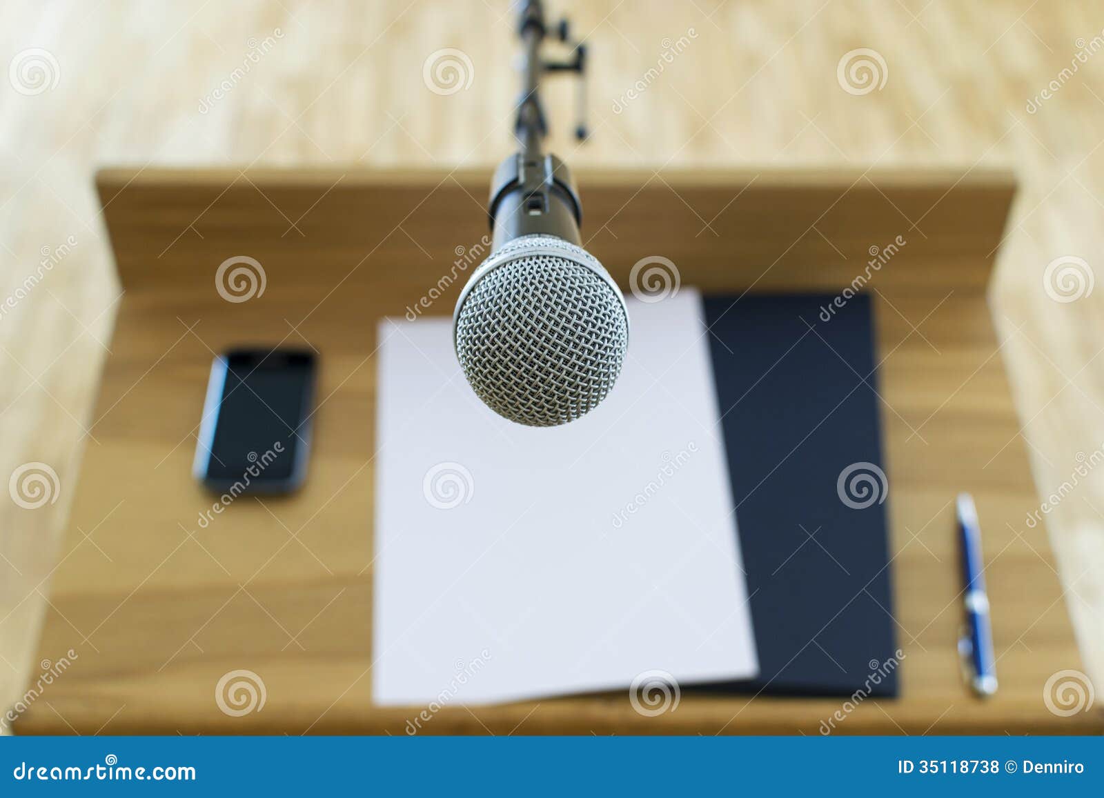 Microphone at the Speech Podium Stock Photo - Image of mobile ...