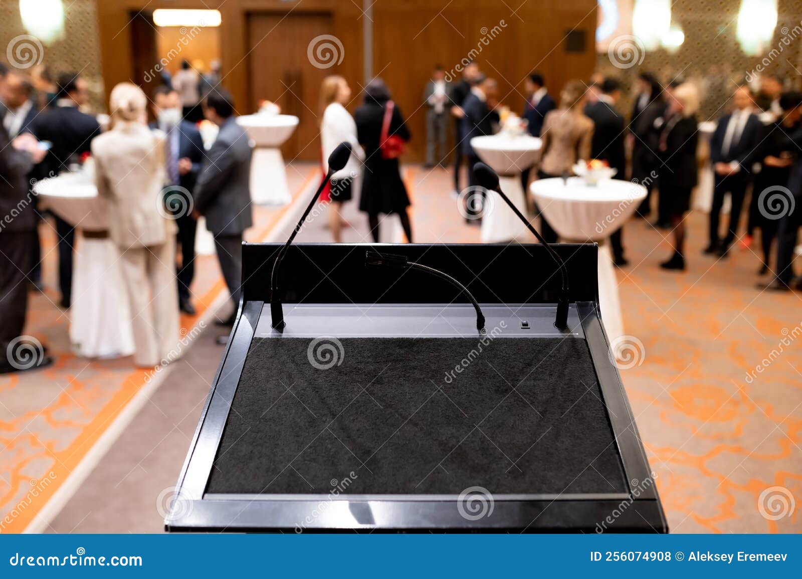 Microphone at the Speech Podium Stock Photo - Image of audio, meeting ...