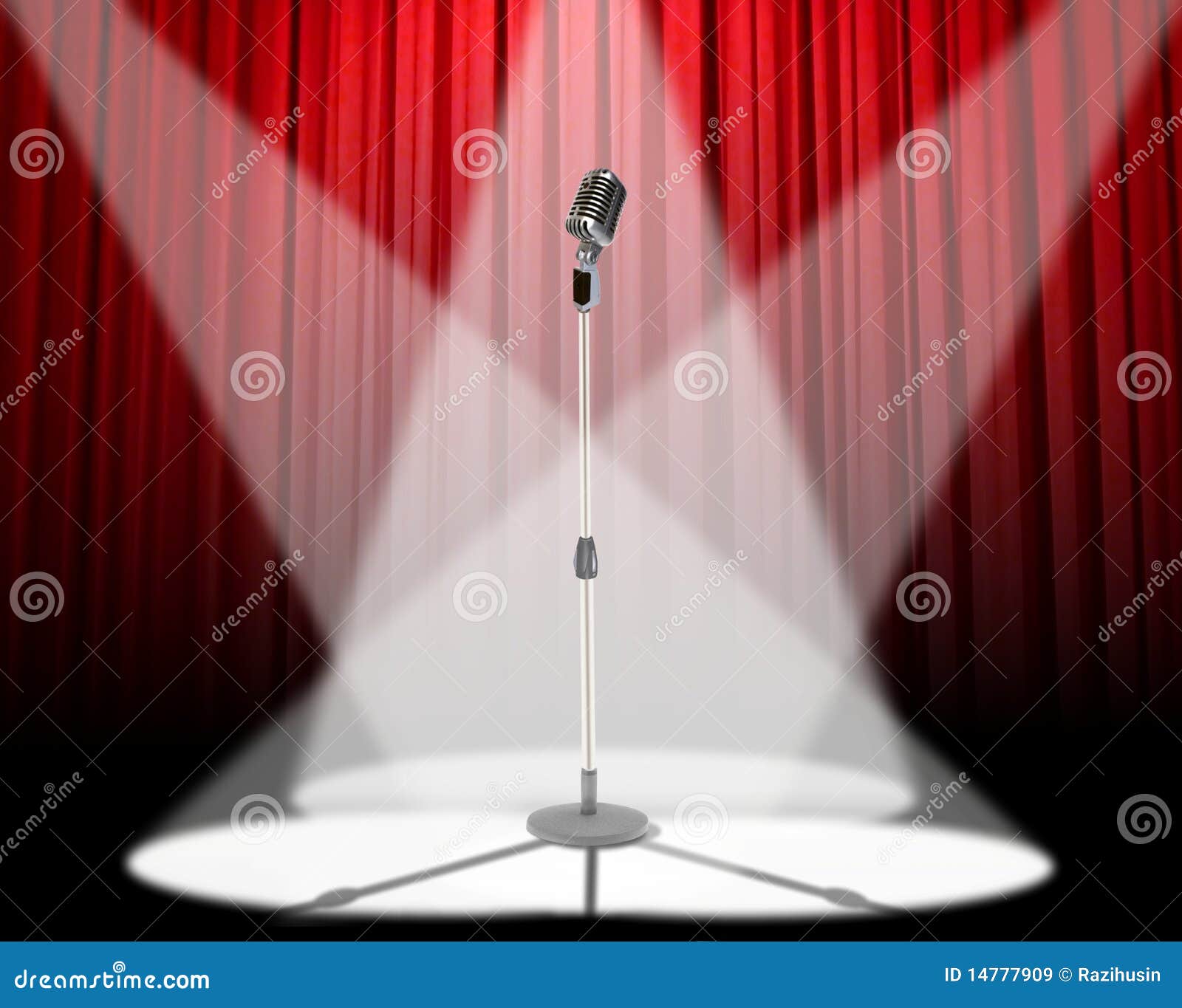 Microphone spotlight stock illustration. Illustration of event - 14777909