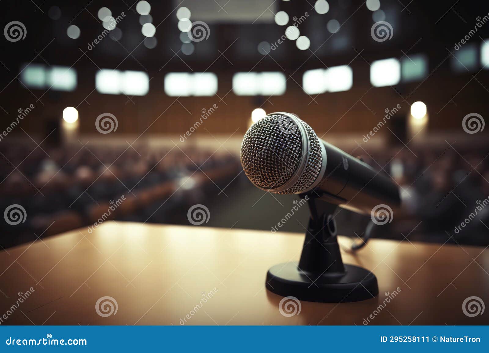 Microphone on Stage with Microphone Microphone on Stage Stock ...