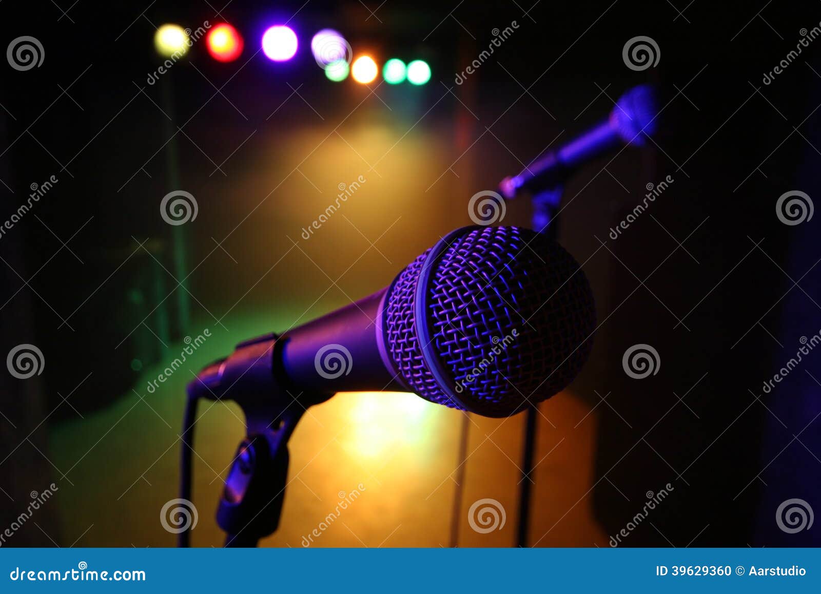 Microphone on stage stock photo. Image of event, stage - 39629360