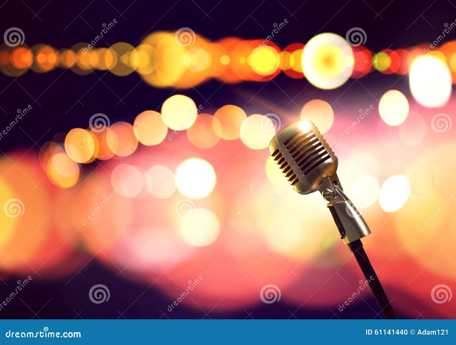 Microphone on stage stock photo. Image of conference - 61141440