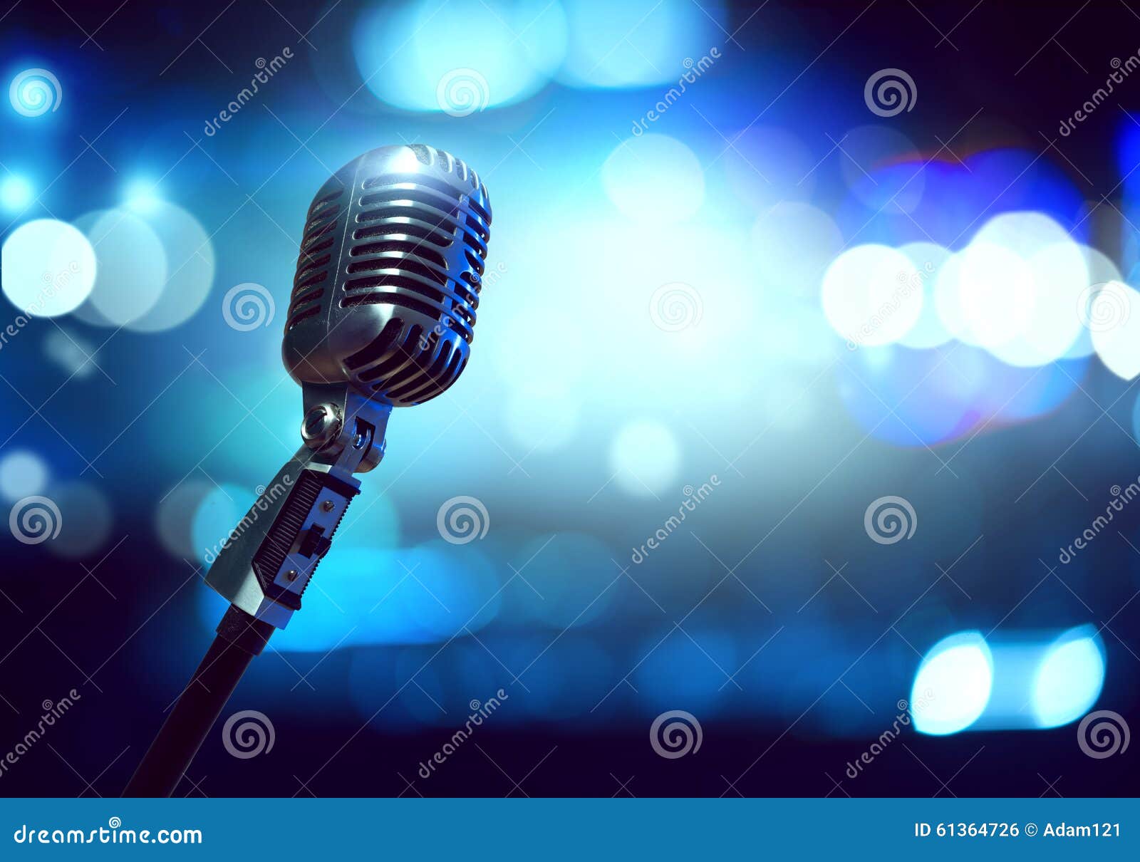 Microphone on stage stock photo. Image of hall, amplification - 61364726