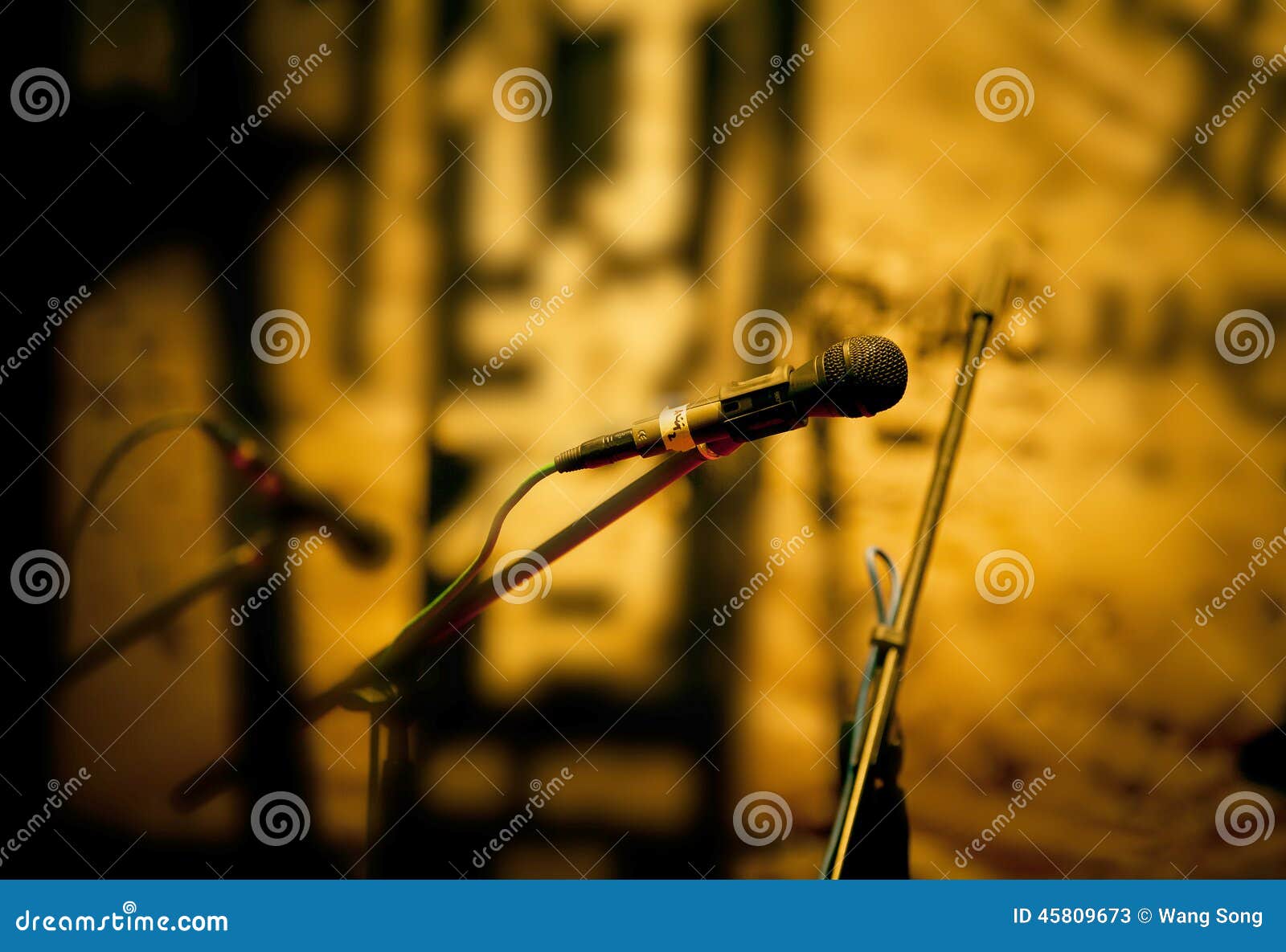 Microphone on the stage stock image. Image of rockabilly - 45809673