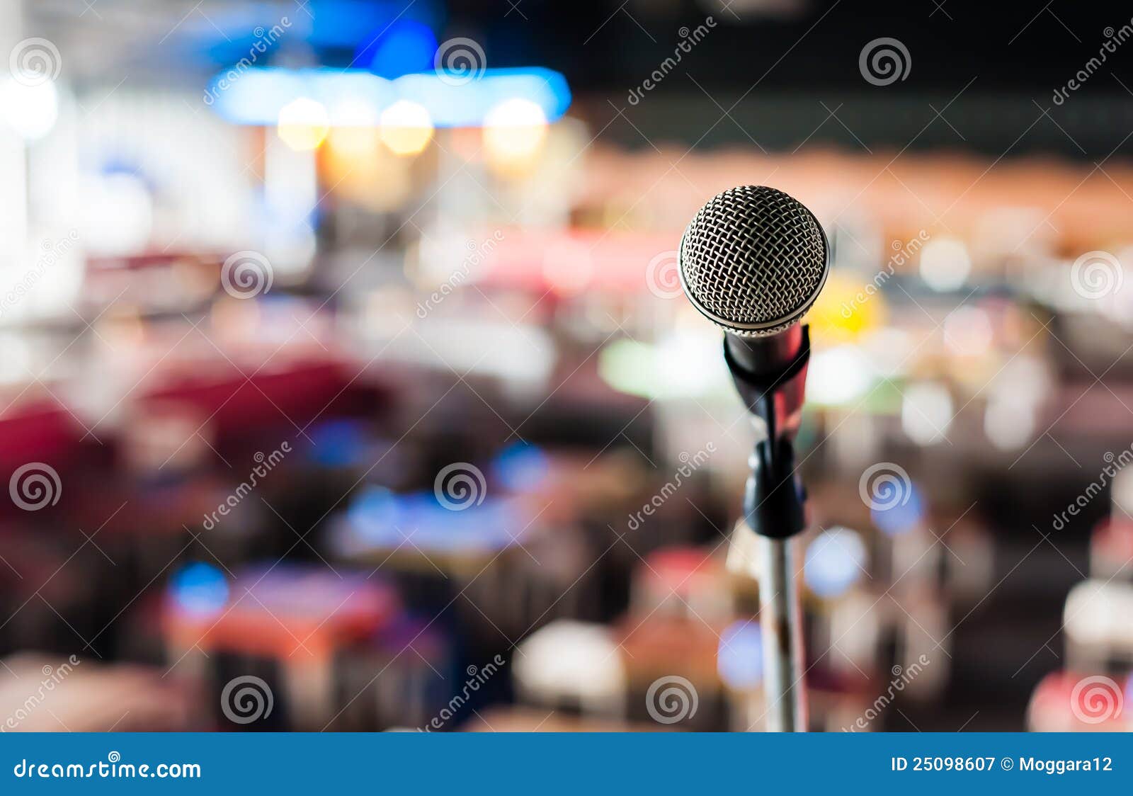 Microphone on Stage in Club Stock Image - Image of microphone, concept ...