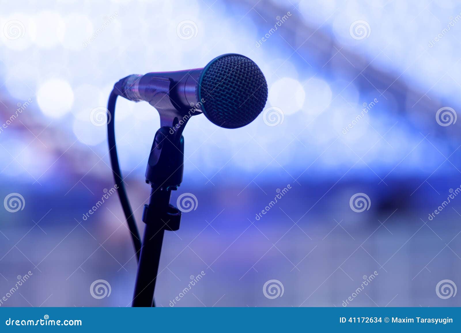 Microphone on the stage stock photo. Image of band, musical - 41172634