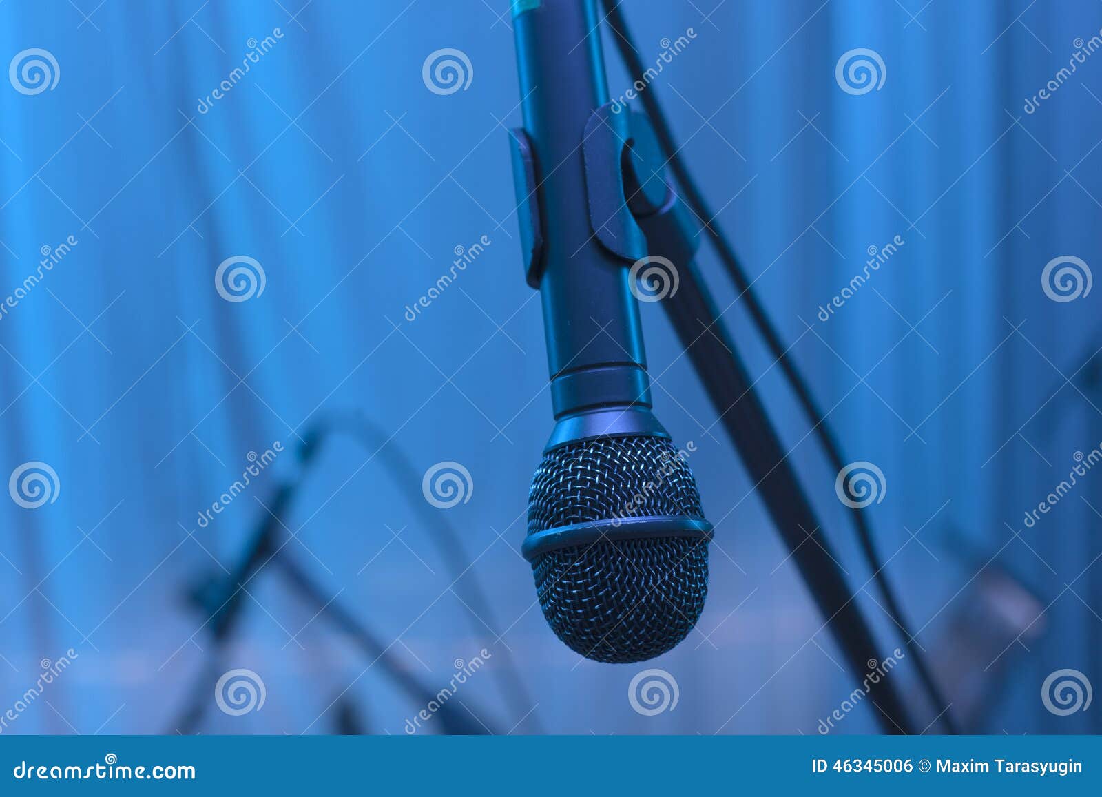 Microphone on the stage stock photo. Image of media, empty - 46345006