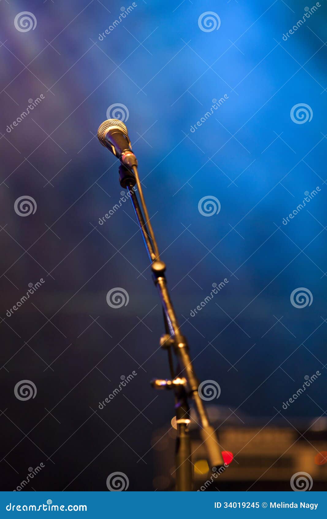 Microphone in stage lights stock image. Image of musical - 34019245