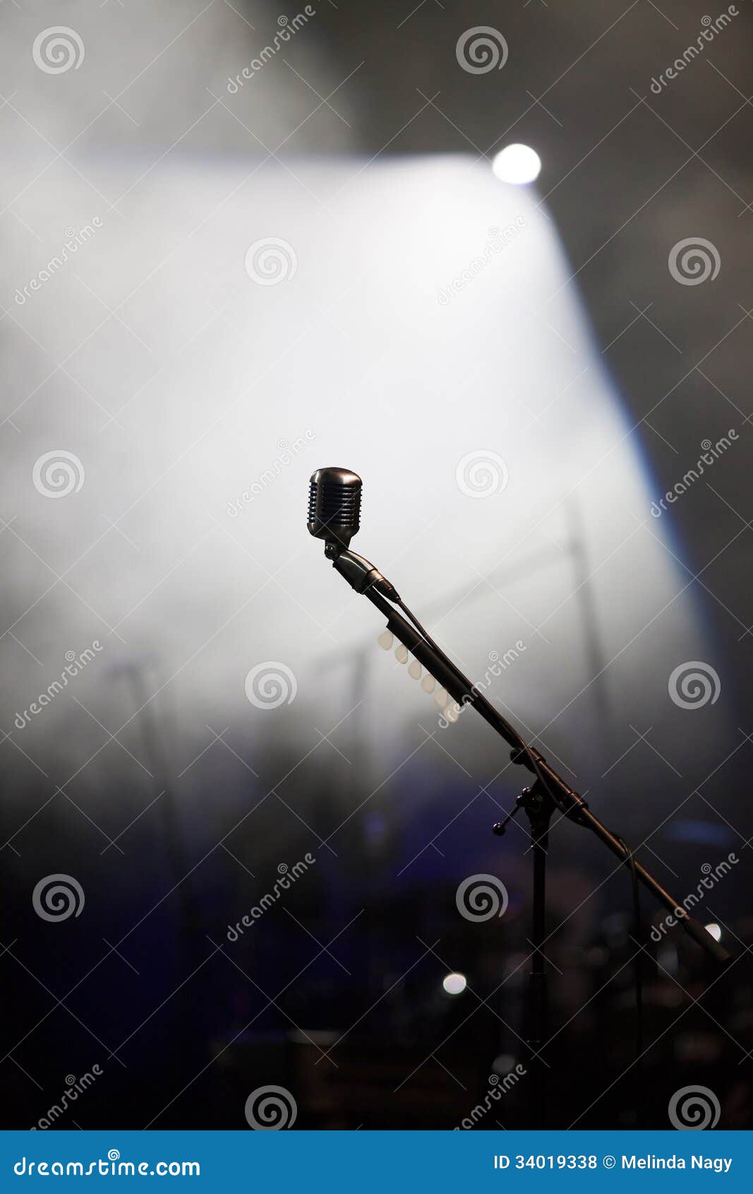Microphone in stage lights stock photo. Image of outdoor - 34019338