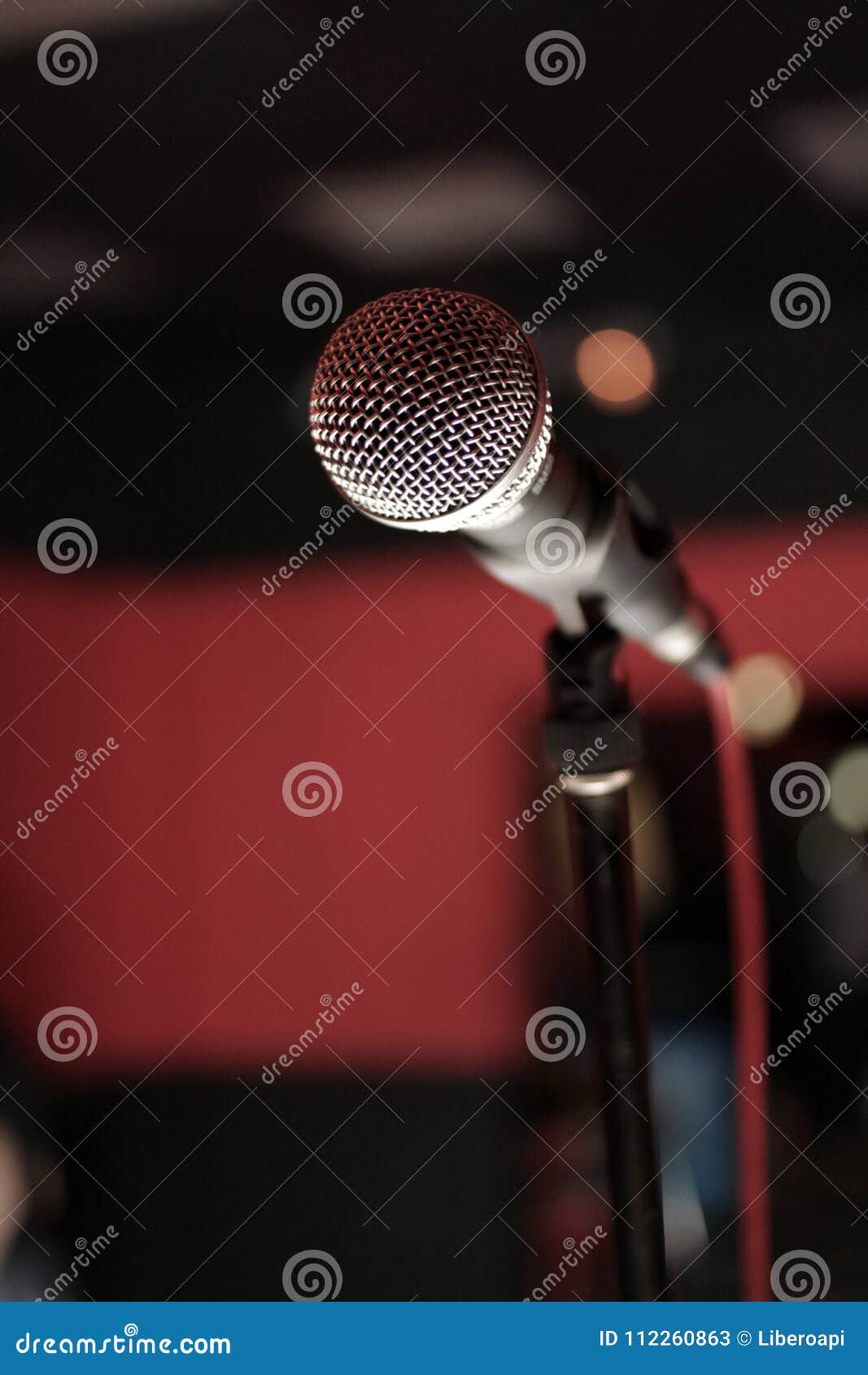 Microphone on Stage - Rock Concert Stock Image - Image of live, colors ...