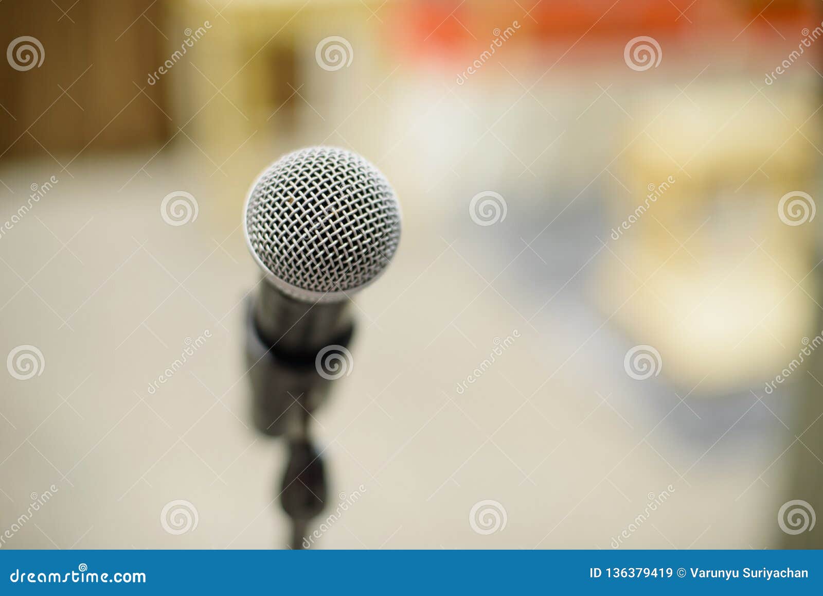 Microphone on Stage, Speaker, Stock Image - Image of room, live: 136379419