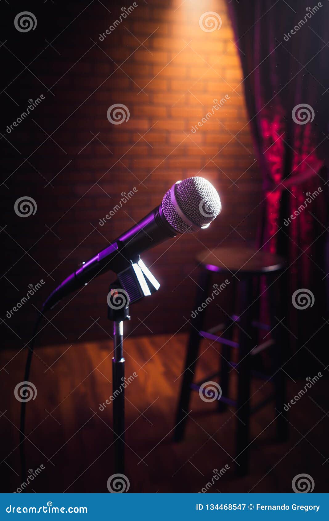 Microphone on a stage stock image. Image of live, recreation - 134468547