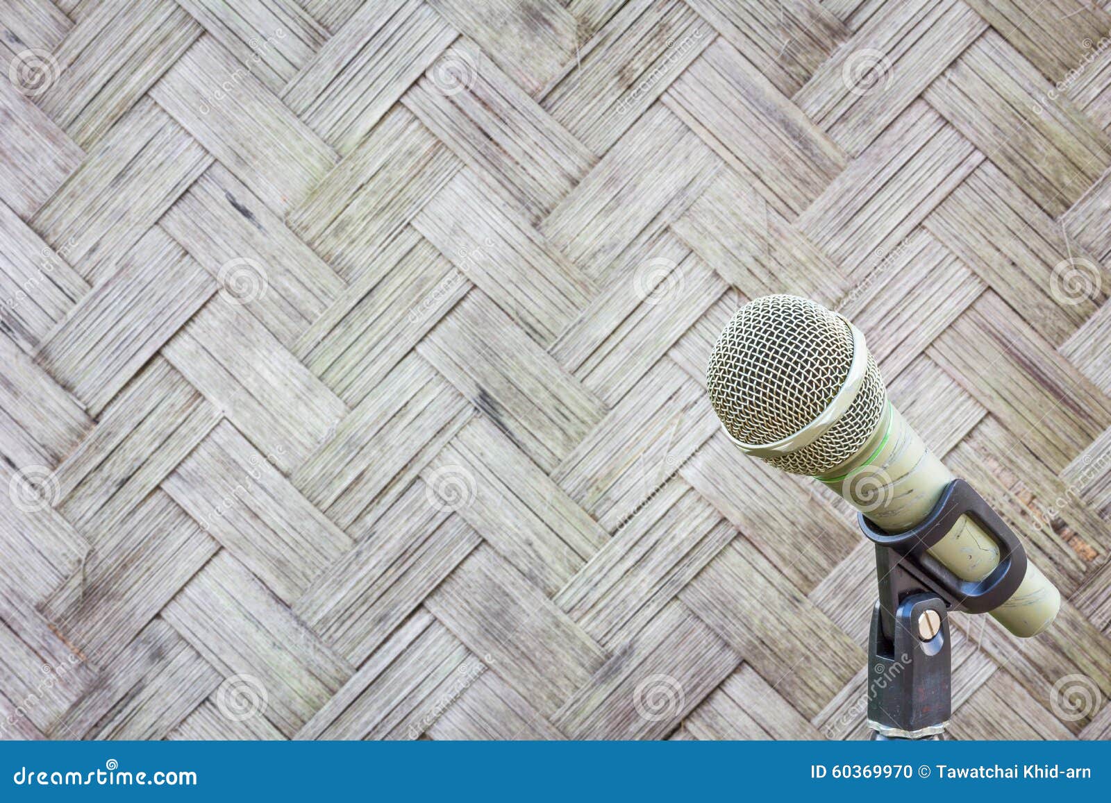 Microphone on a Stand with Blurred Pattern and Design of Thai St Stock ...