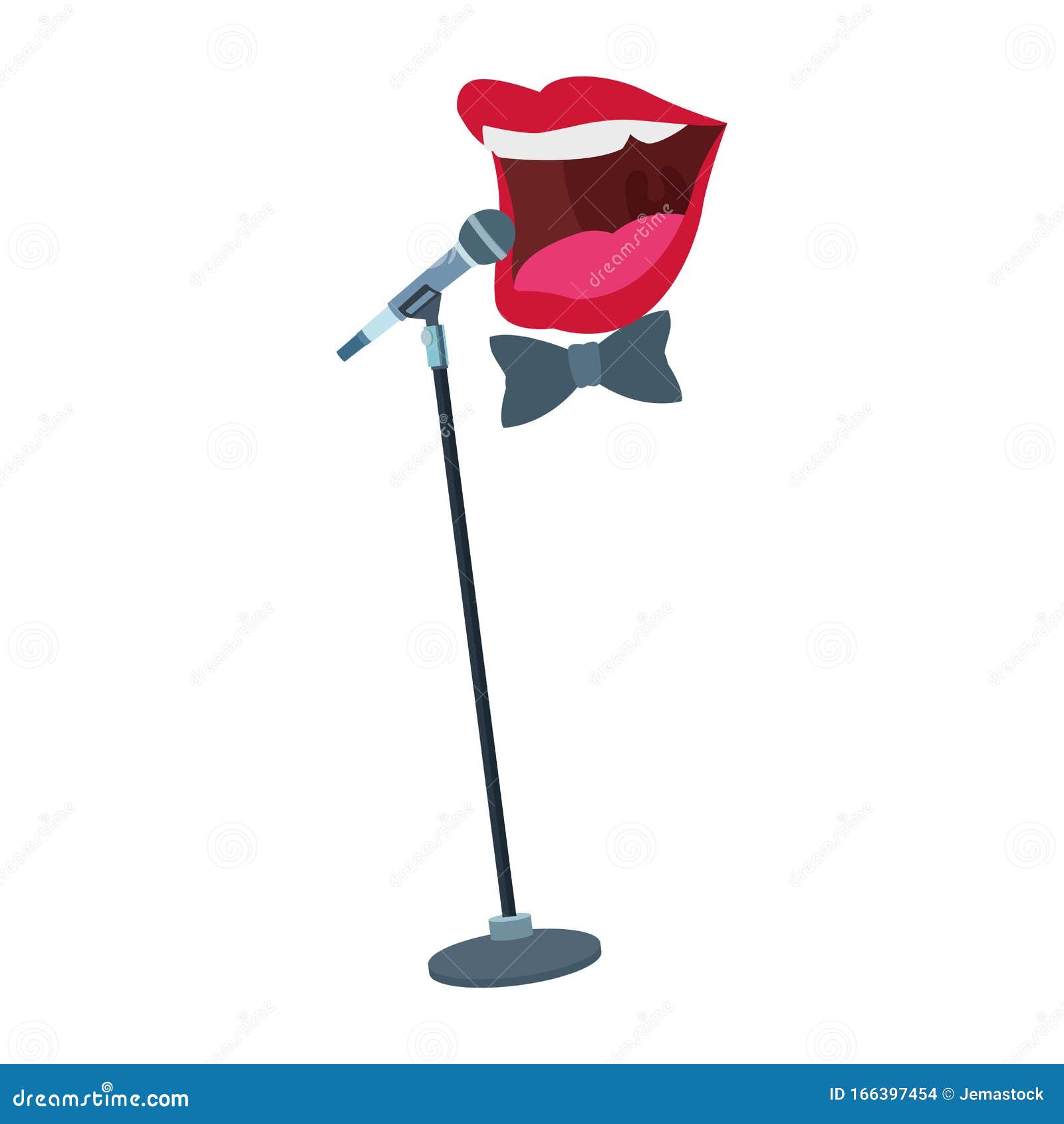 Stand Up Comedian Logo Design With Using Hat Microphone And Bow Tie