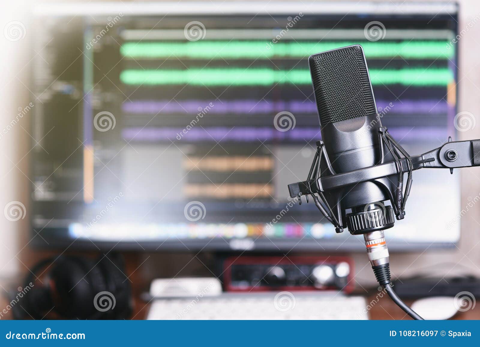 Home Podcast Studio stock image. Image of technology - 108216097