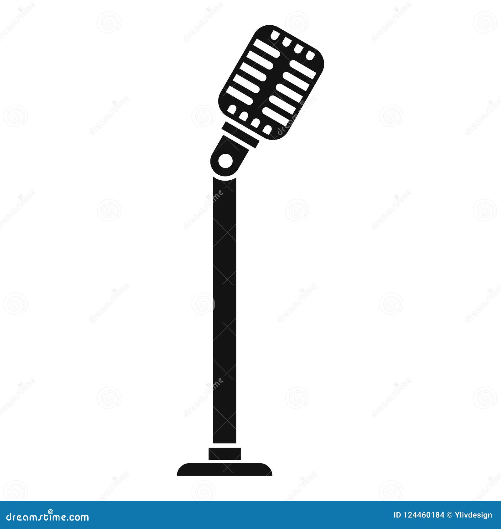 Microphone on Stand Icon, Simple Style Stock Illustration ...