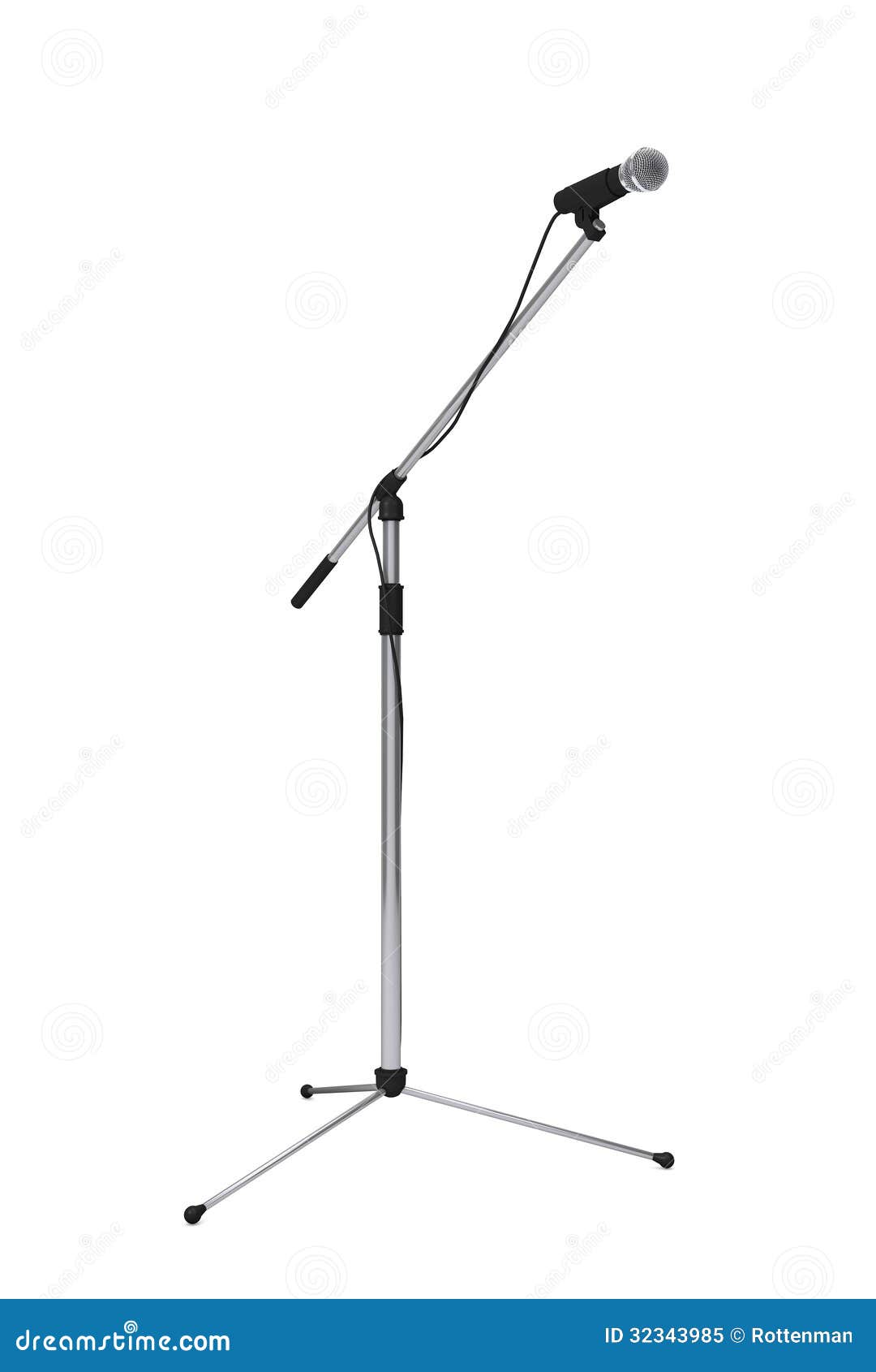 Red Microphone On Stand Icon Symbol Of Record, Broadcasts Concept. 3D ...