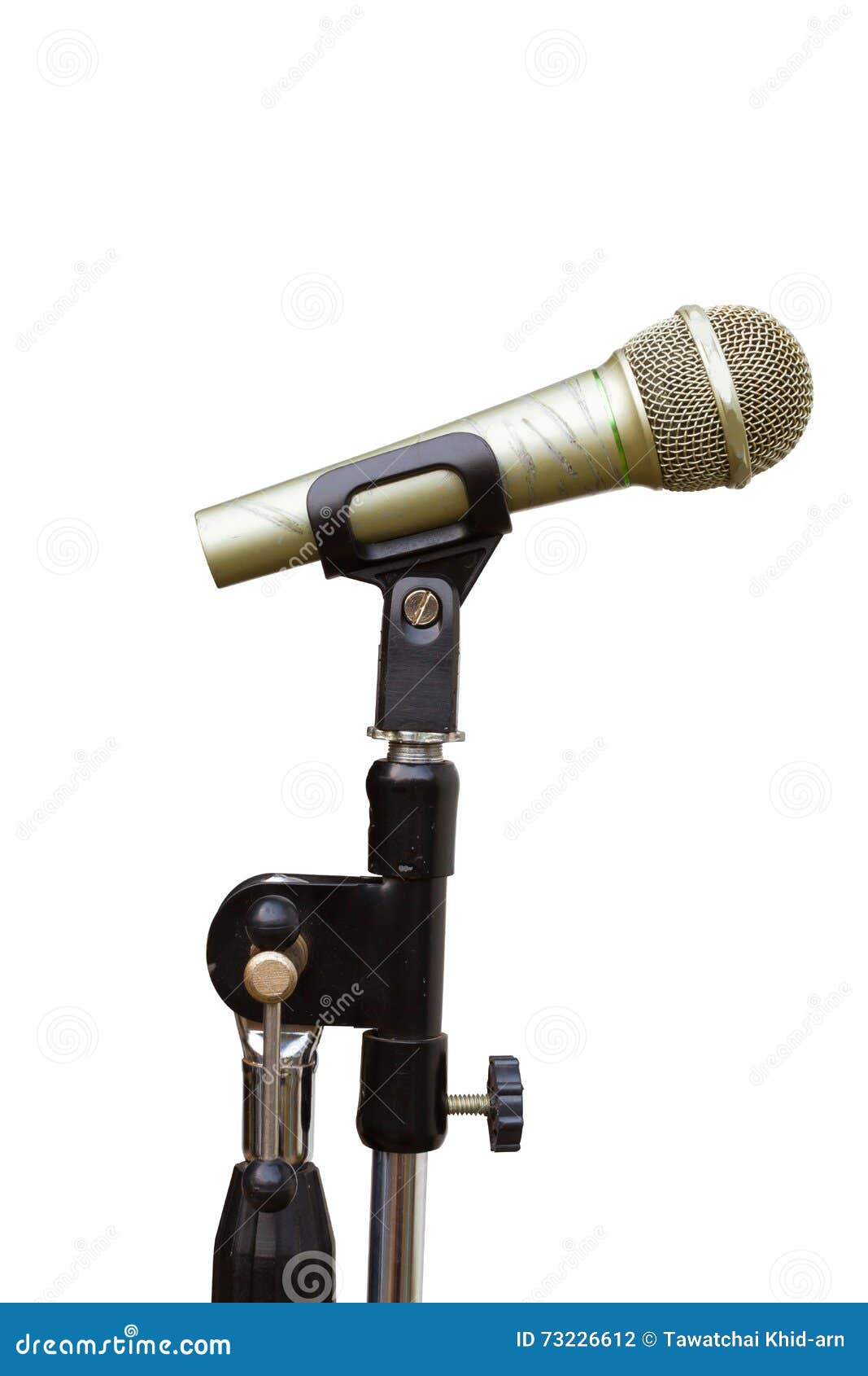 Microphone with Stand Isolated on White Background. Side View Stock ...