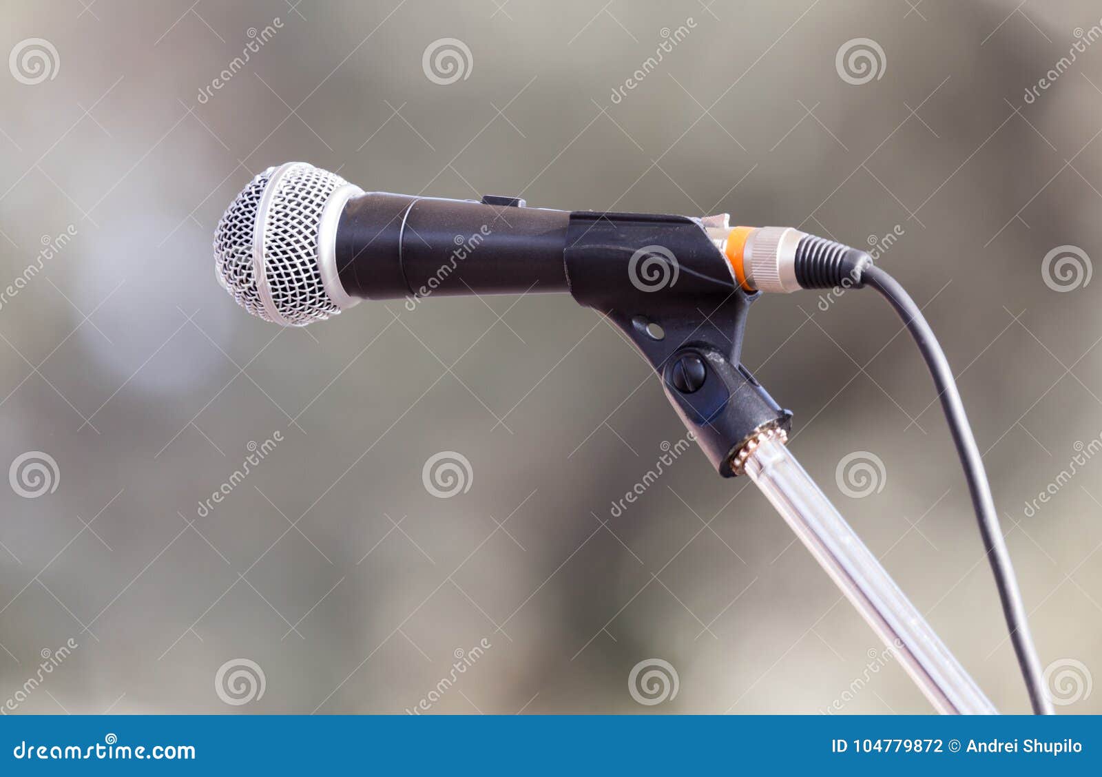 Microphone on the Stand on the Nature Stock Photo - Image of modern ...