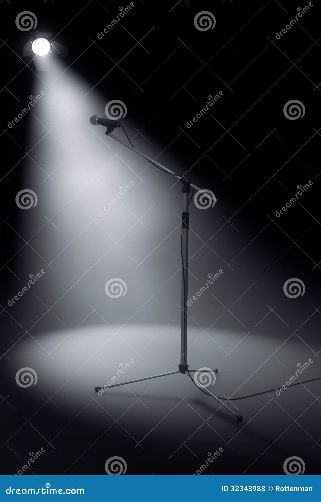 Red Microphone On Stand Icon Symbol Of Record, Broadcasts Concept. 3D ...