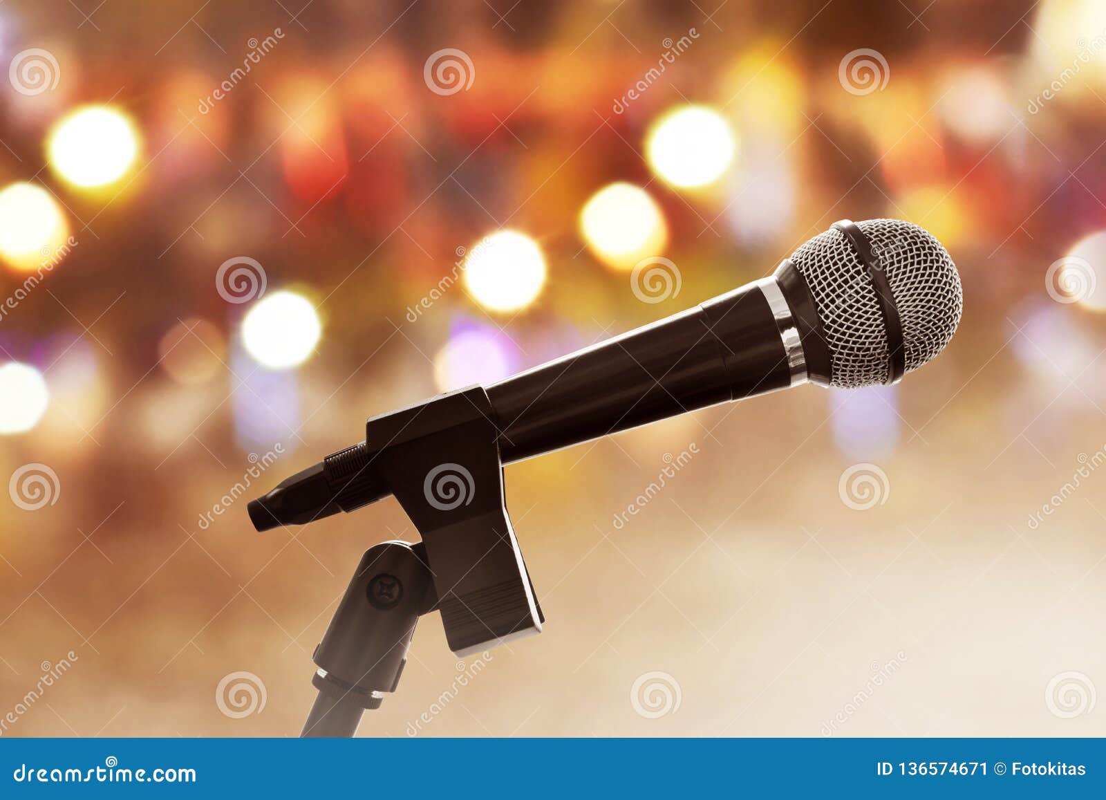 Microphone on Stand on the Street Stock Image - Image of club, audio ...