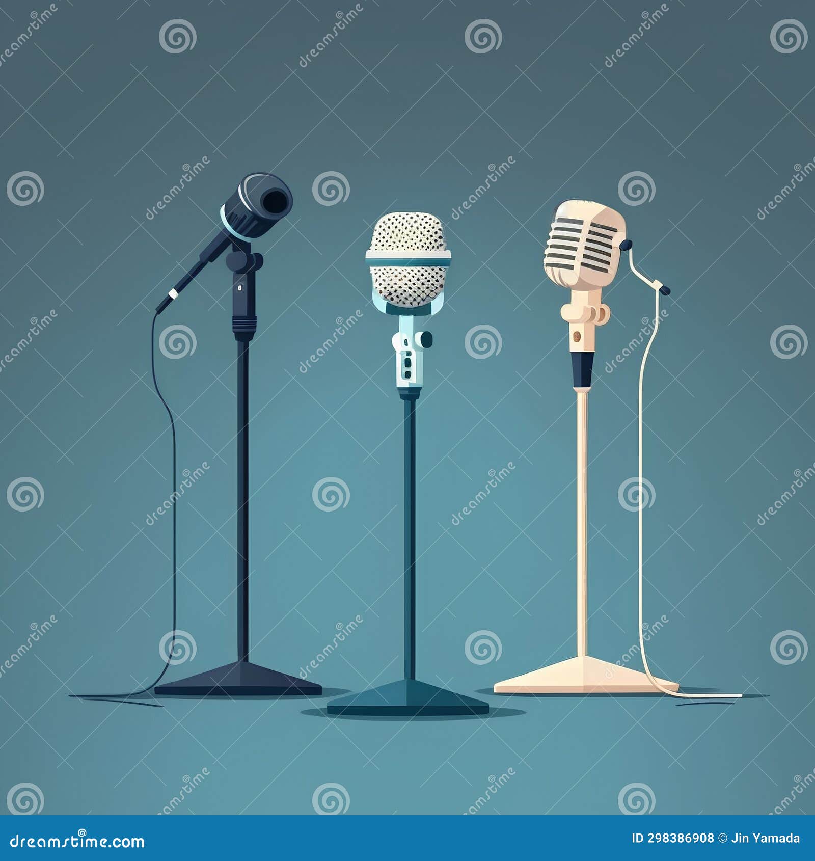 Microphone and Stand Up Comedy. Vector Illustration in Flat Style Stock ...