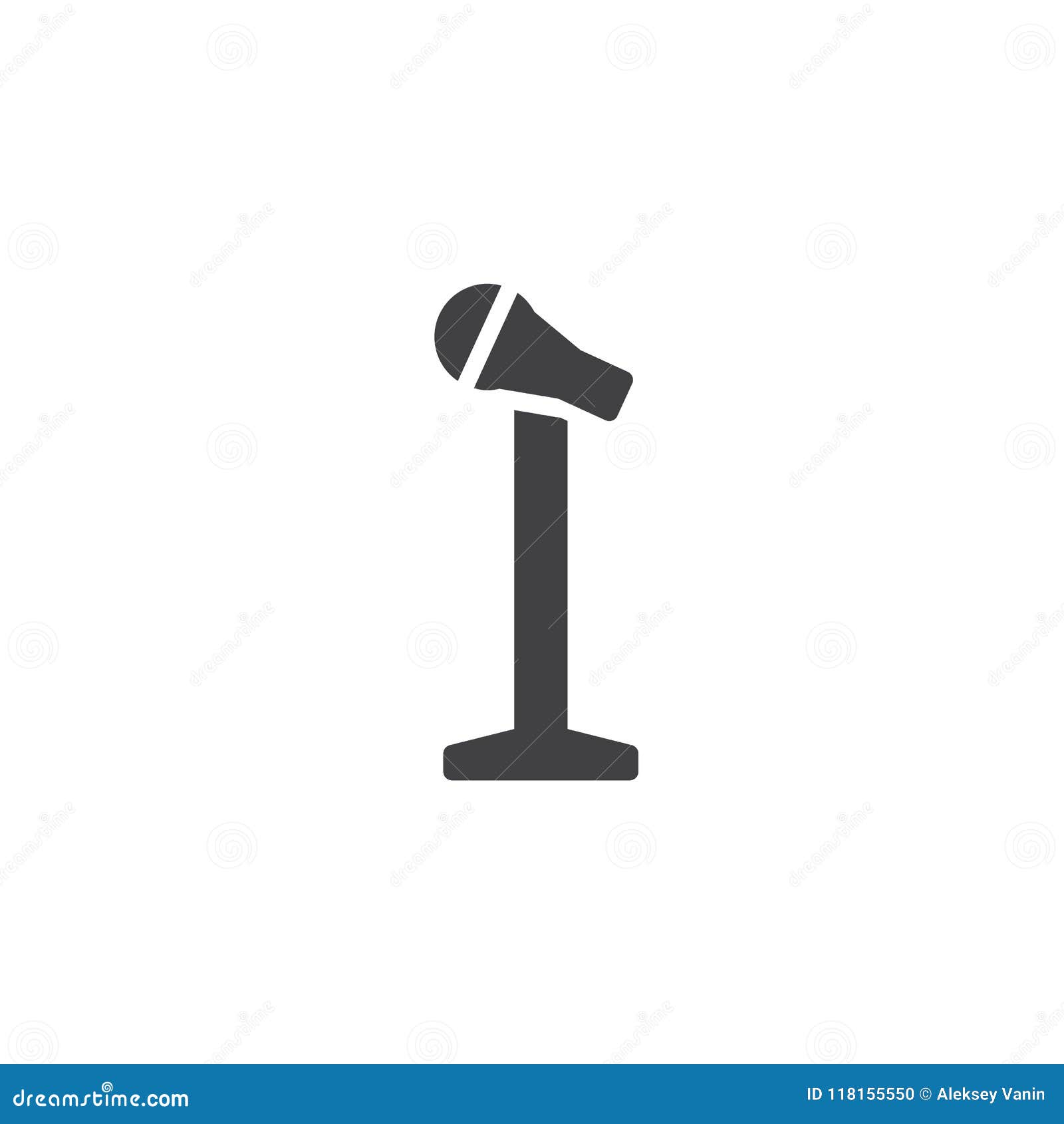 Microphone on Stand Vector Icon Stock Vector - Illustration of glyph ...
