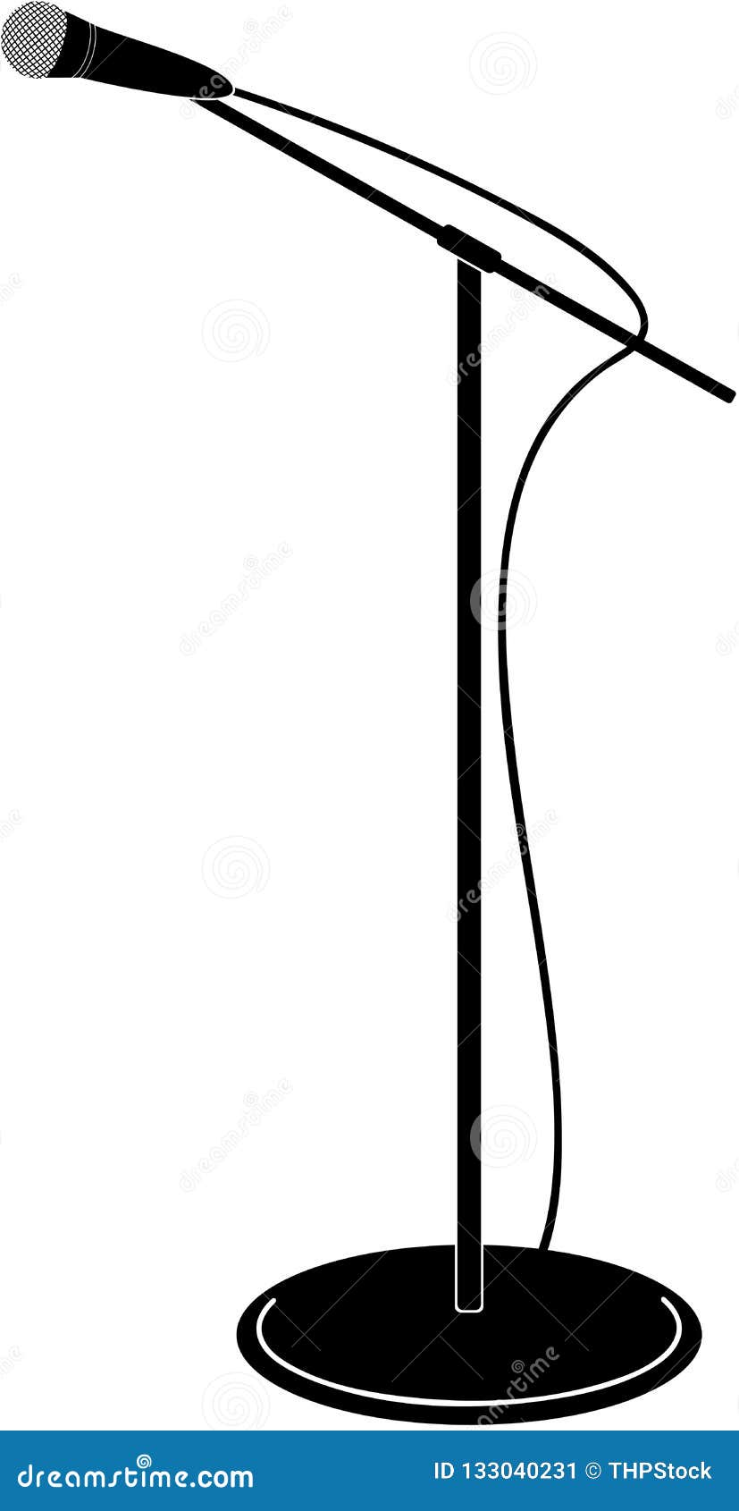 Microphone Stand Vector stock vector. Illustration of record - 133040231