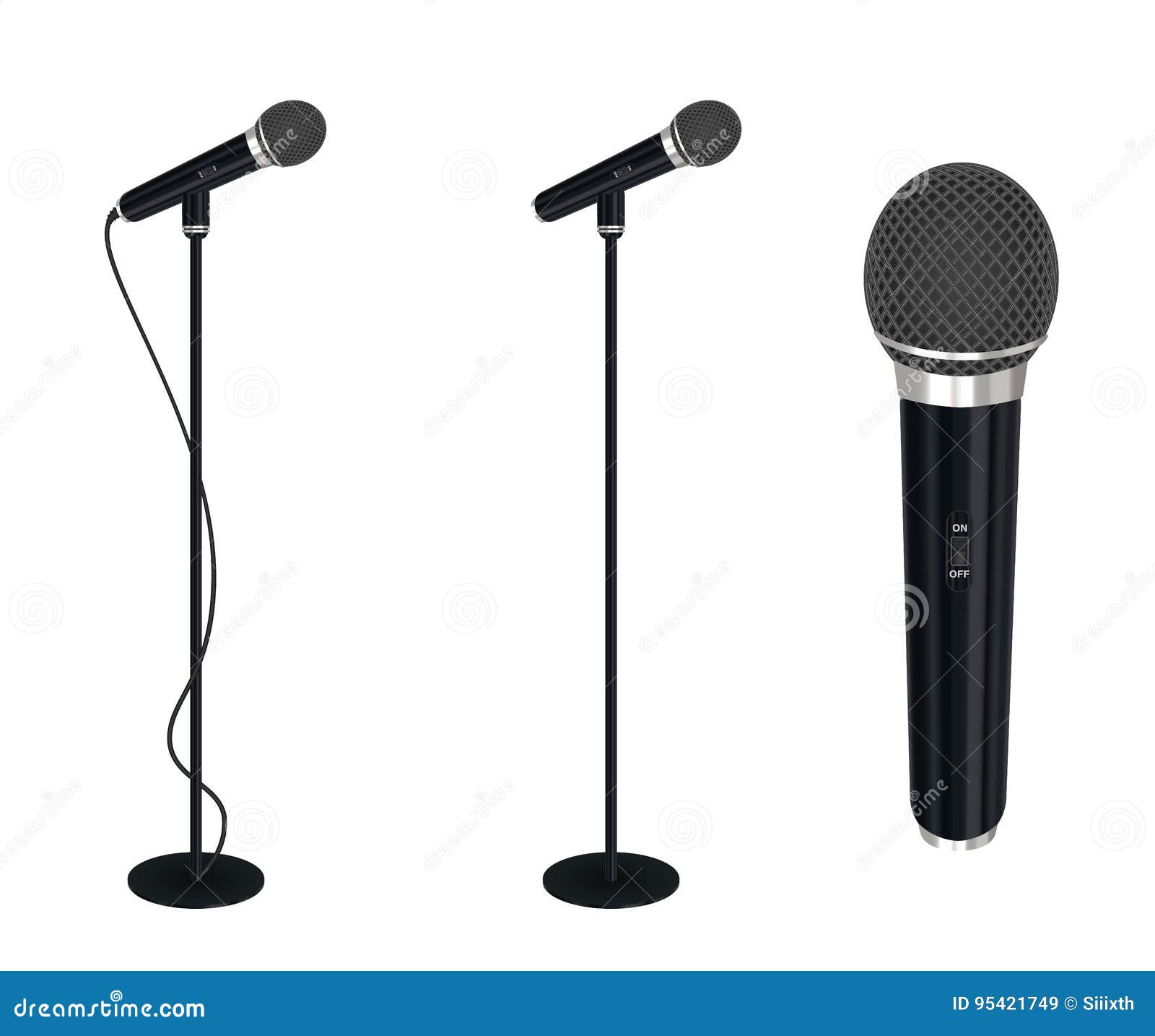 Microphone with Stand Vector on White Background Stock Vector ...