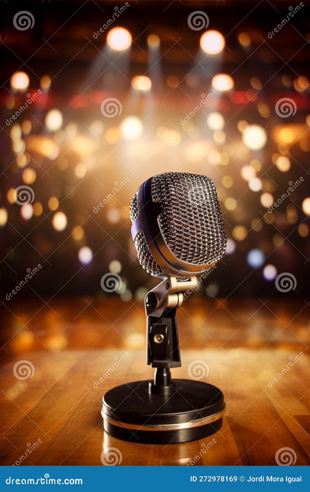 Microphone on Stage Background for Performances or Presentations ...