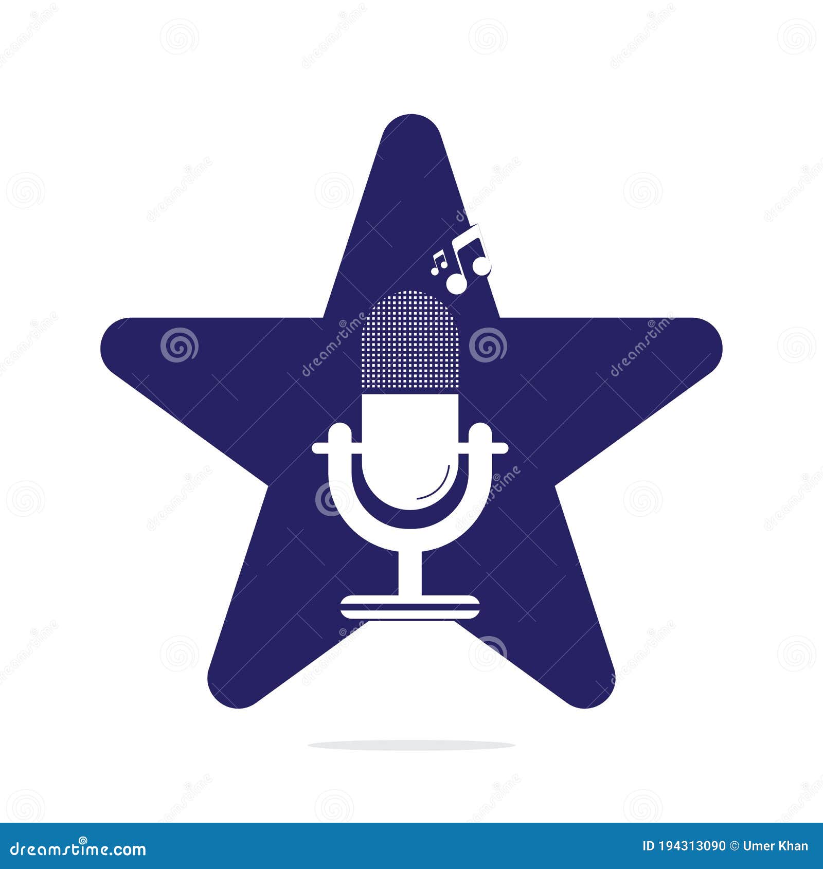 Microphone Star Shape Concept Logo Design. Stock Vector - Illustration ...