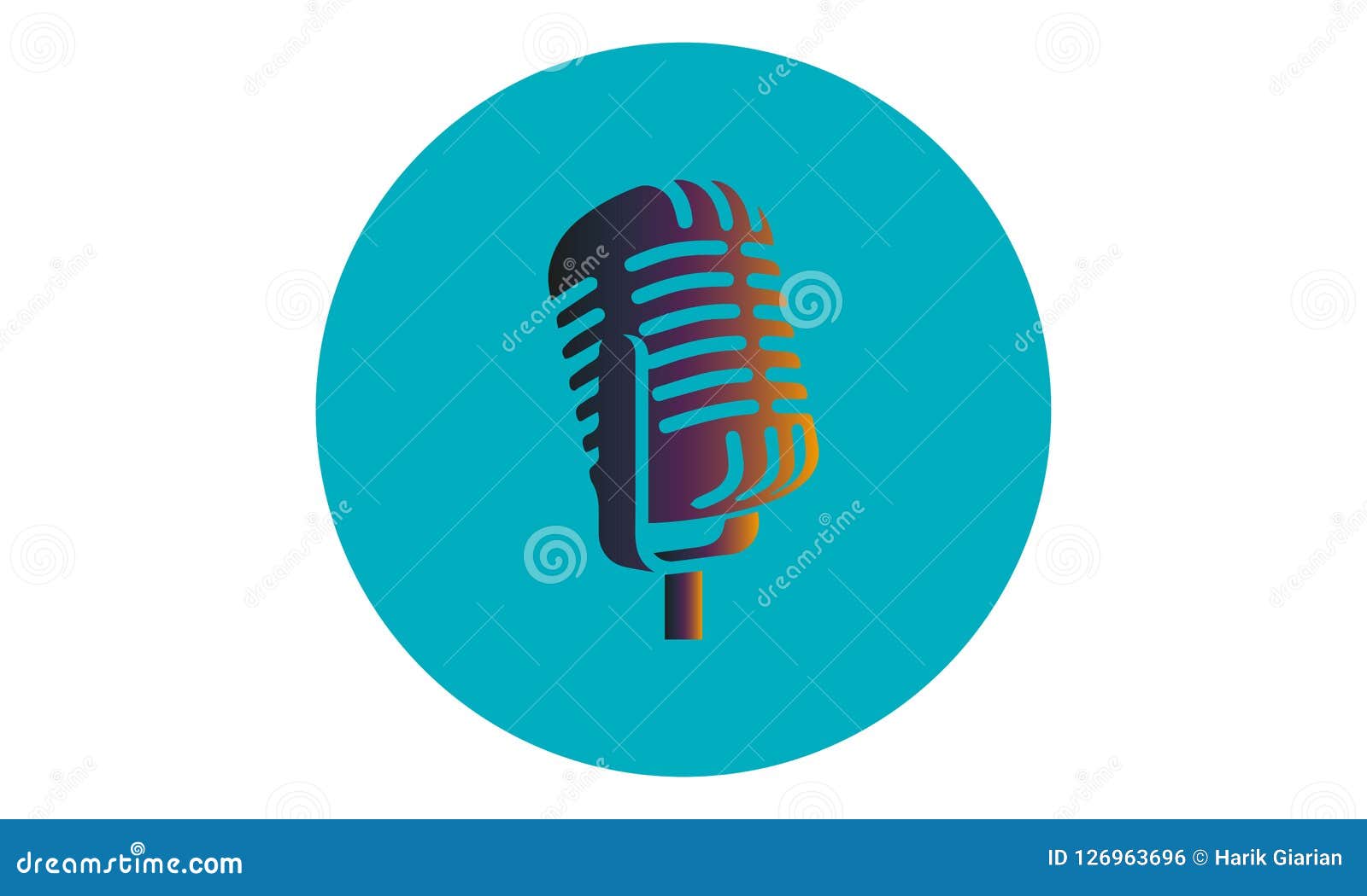 Microphone Sticker stock vector. Illustration of music - 126963696