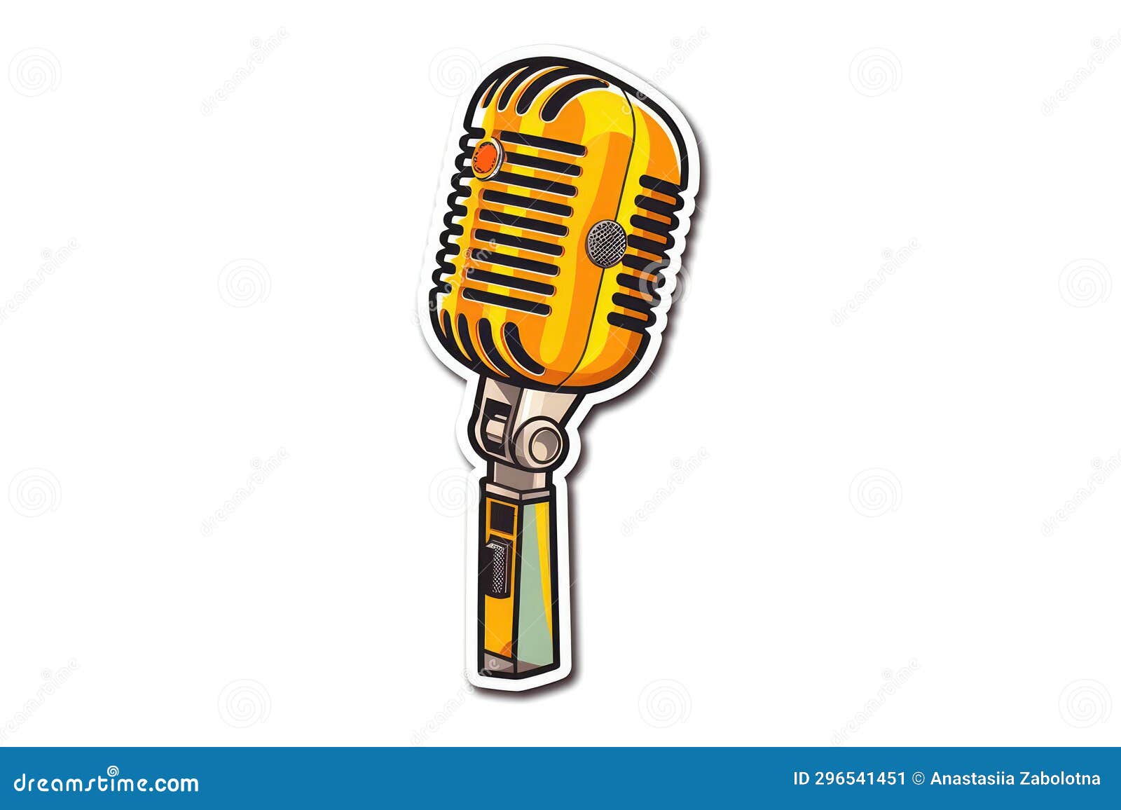 Microphone Sticker on White Background. Generative AI Stock ...