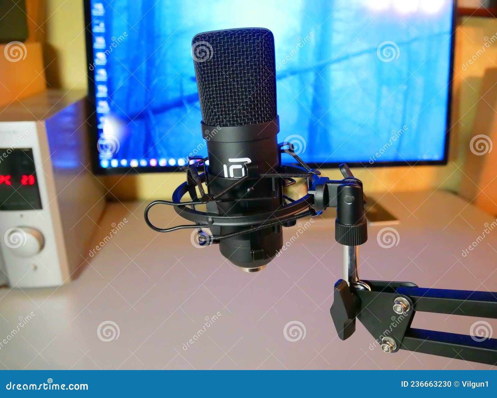 Microphone for Streaming and Bloggers. Microphone on a Movable Leg for ...