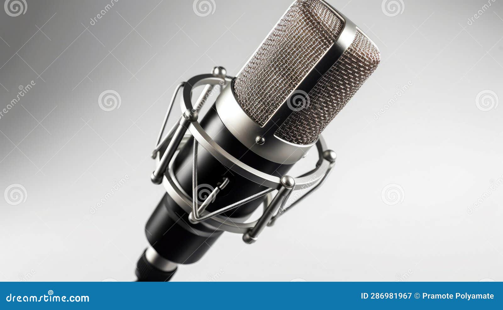 A Microphone. Studio Condenser Microphone on White Background Stock ...