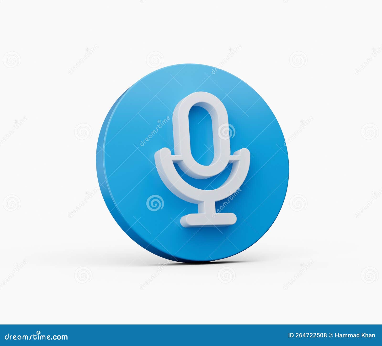 Microphone Symbol Blue Icon 3d Illustration Stock Illustration ...