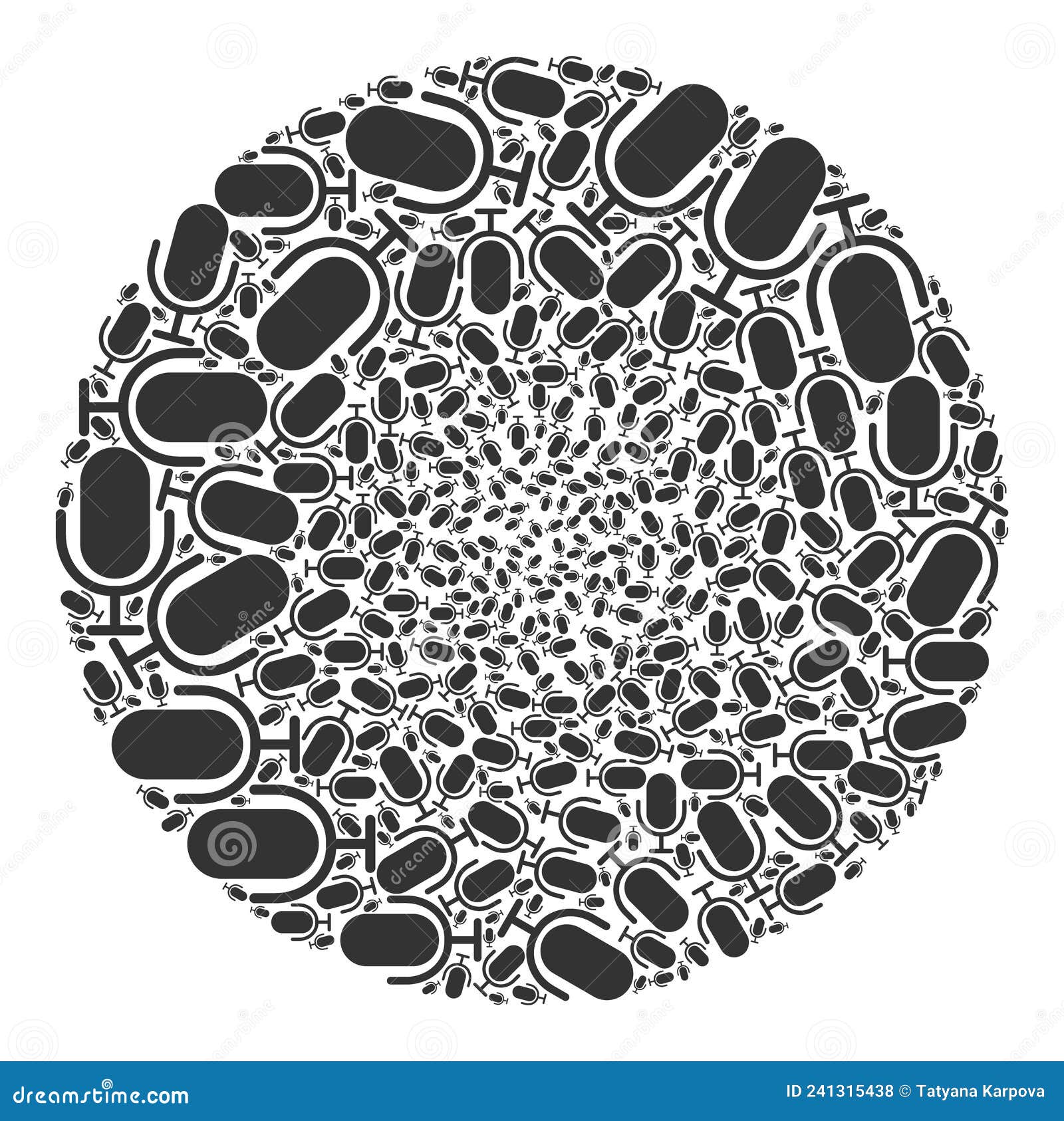 Microphone Icon Spheric Cluster Mosaic Stock Vector - Illustration of ...