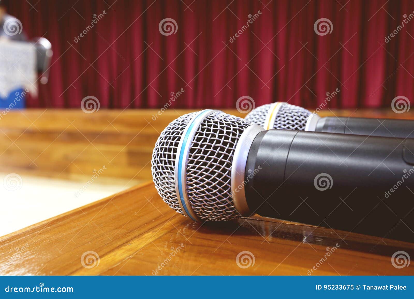 Microphone on table stock image. Image of modern, blur - 95233675