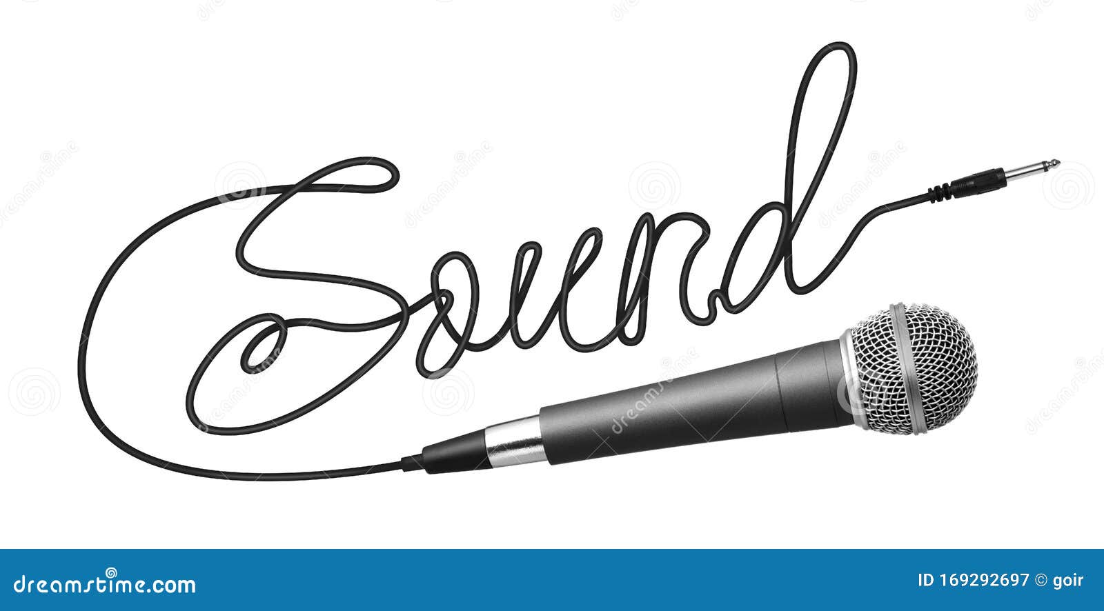 Sound Word Made from Cable and Microphone Stock Image - Image of ...